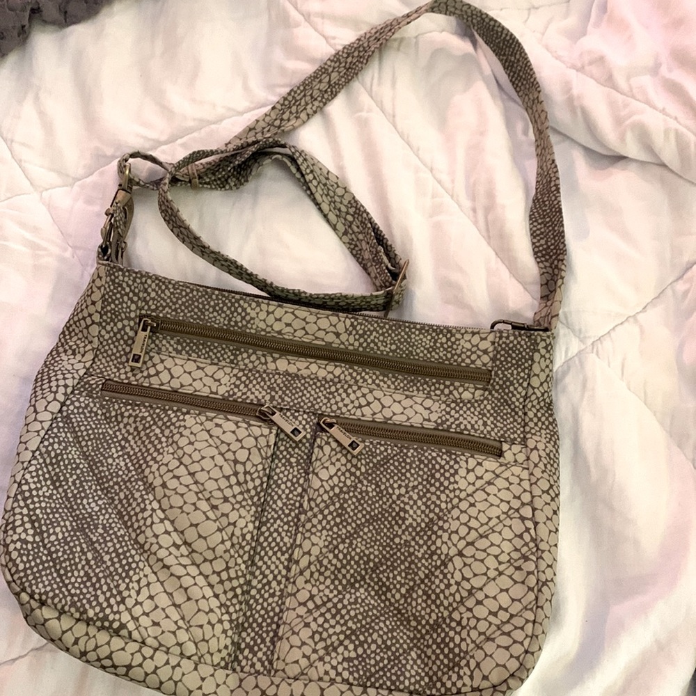 Snake Skin Travelon Cross Body Purse - Gem